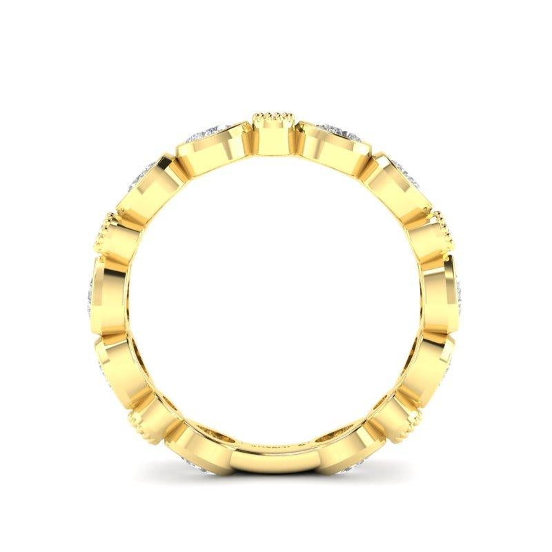 14K Pear-shaped and Round Diamond Bezel Stackable/Wedding Band For Sale ...