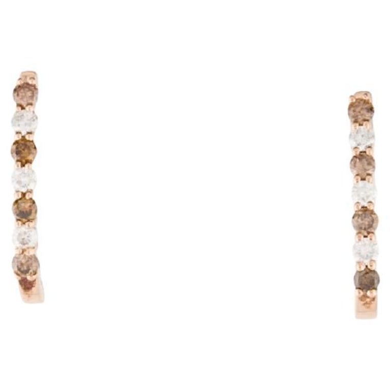 14k Rose Gold Champagne Diamond Gorgeous Earrings For Sale at 1stDibs