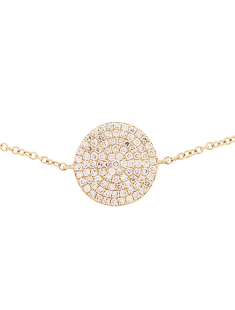 14K Rose Gold Diamond Disc Chain Bracelet for Her For Sale at 1stDibs