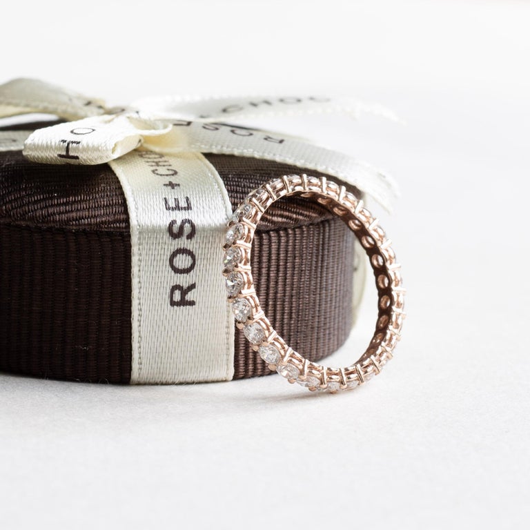 Customizable 14k Rose Gold Diamond Eternity Ring For Sale at 1stDibs