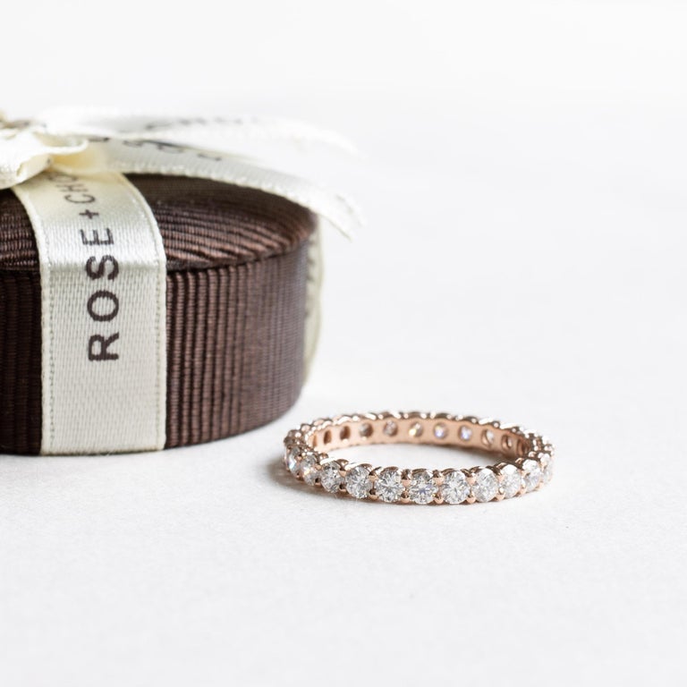 Customizable 14k Rose Gold Diamond Eternity Ring For Sale at 1stDibs