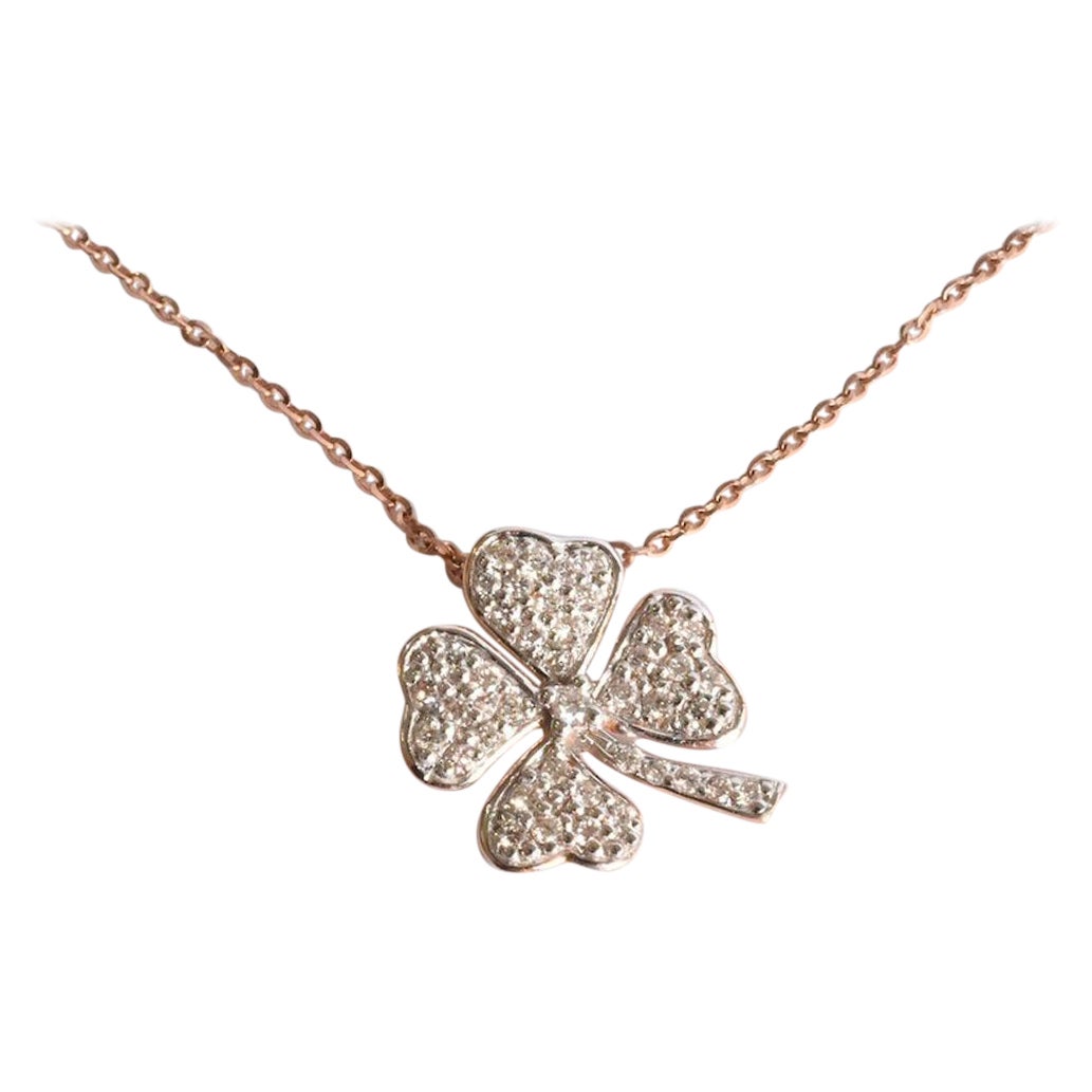 Amethyst Diamond Four Leaf Clover Pendant at 1stDibs | 4 leaf clover ...
