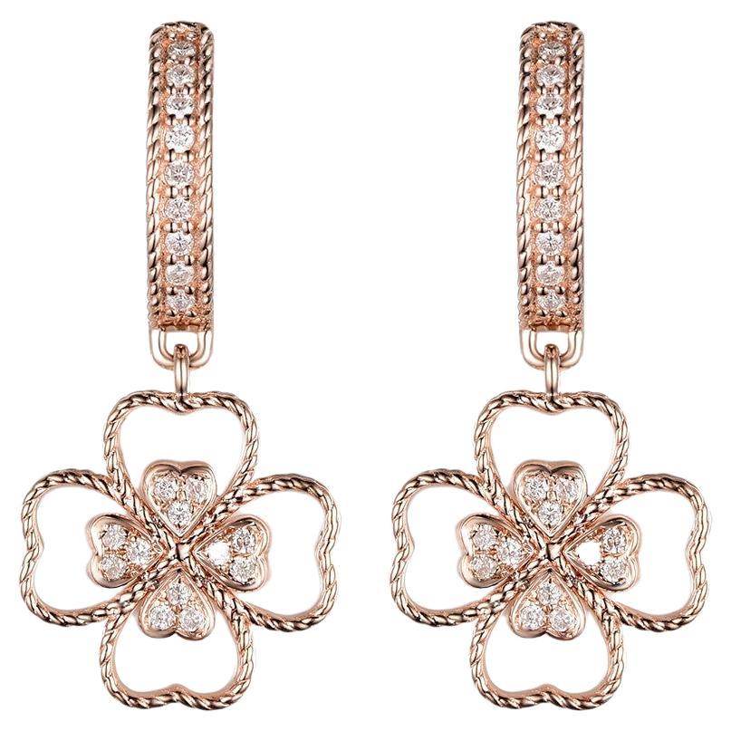 Ivanka Trump Rose Gold Mother of Pearl Drop Earrings on Diamond French ...