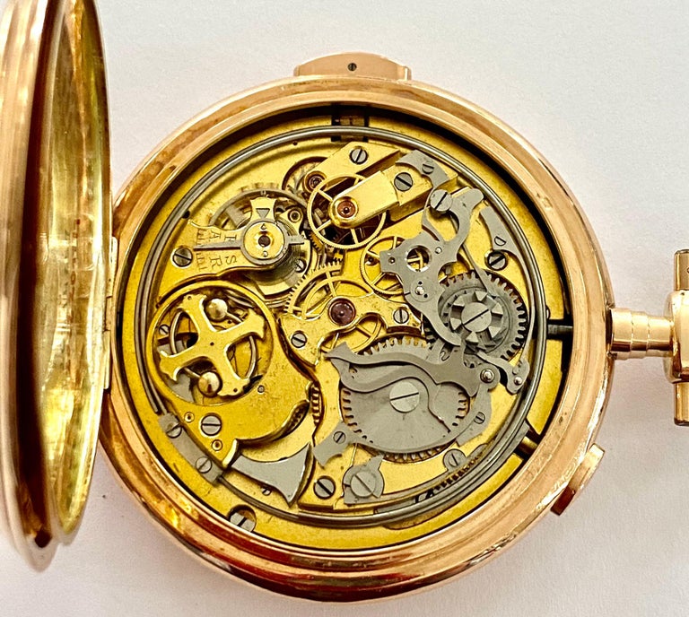 14k. Rose Gold Pocket Watch, Minute Repetition Striking Mechanism ...