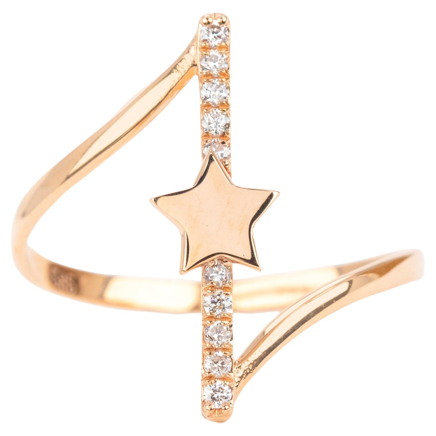 Customizable 14K Rose Gold Ring Model Diamond Stone Ring For Sale at ...