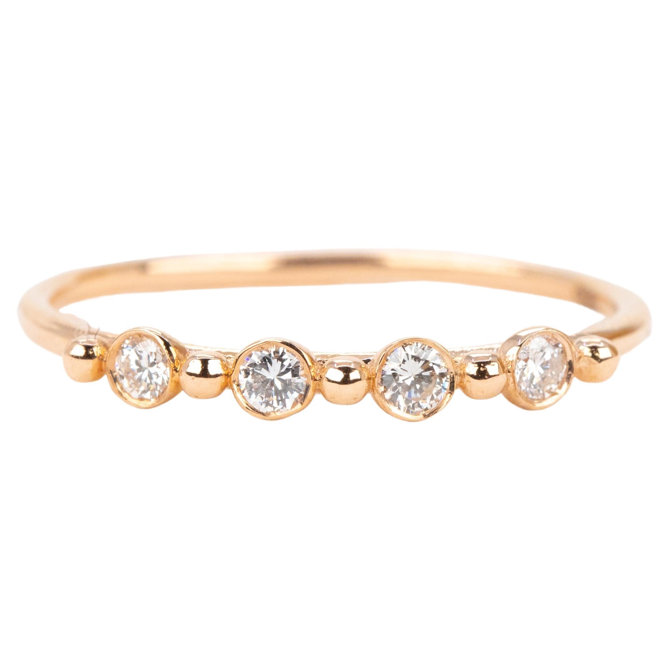 Customizable 14K Rose Gold Ring 0.66 ct Diamond and Red Enamel Model ...