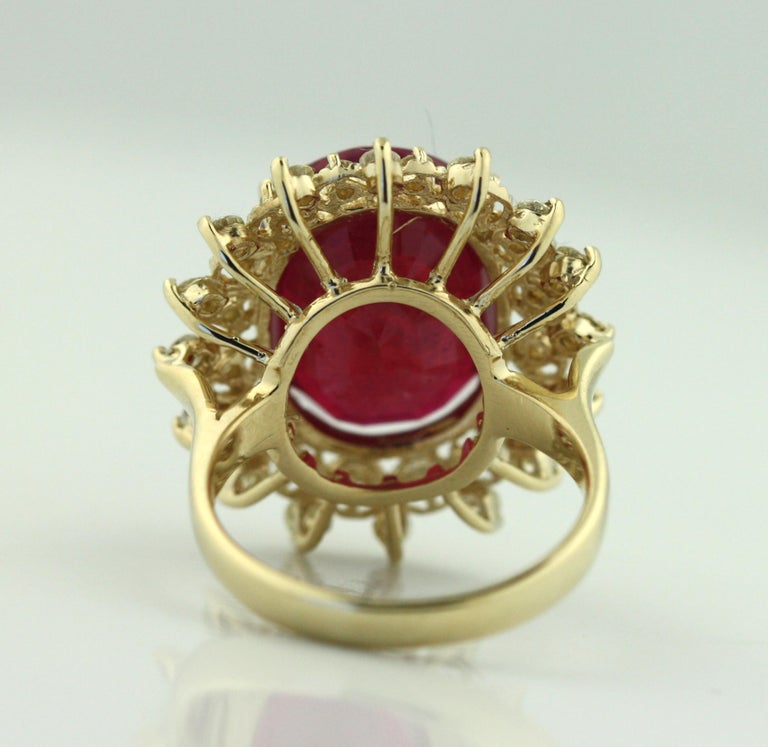14K Ruby and Diamond Ring For Sale at 1stDibs