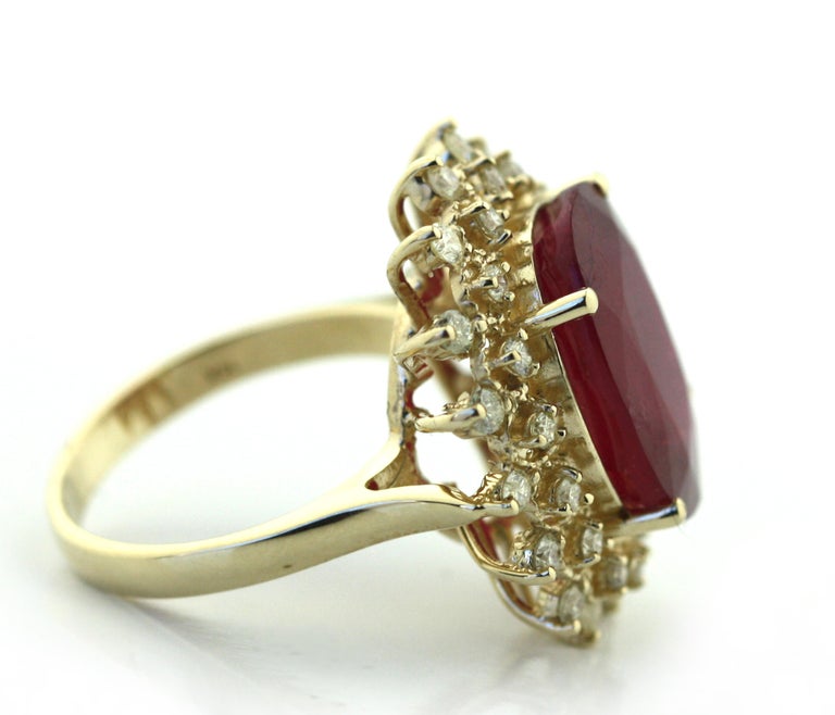 14K Ruby and Diamond Ring For Sale at 1stDibs