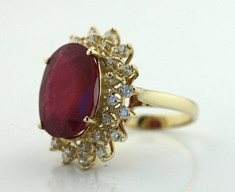 14K Ruby and Diamond Ring For Sale at 1stDibs