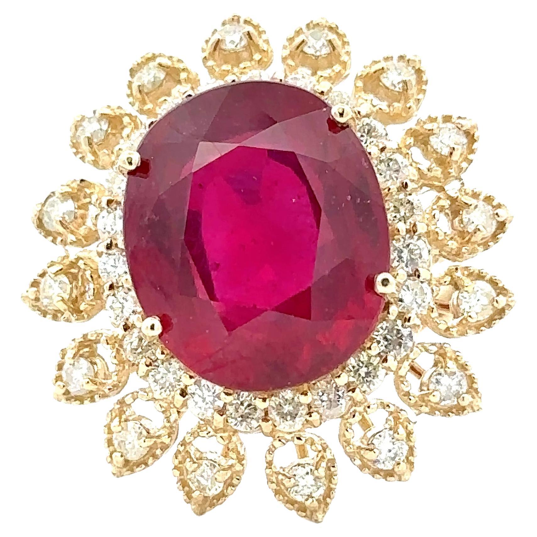 14k Ruby Diamond Ring For Sale at 1stDibs