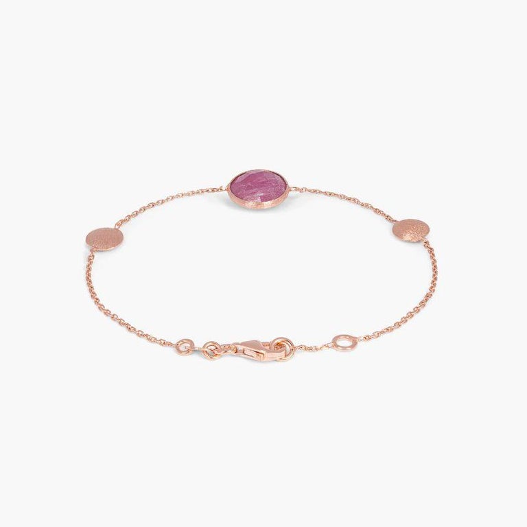 14K Satin Rose Gold Kensington Bracelet with Ruby Root For Sale at 1stDibs