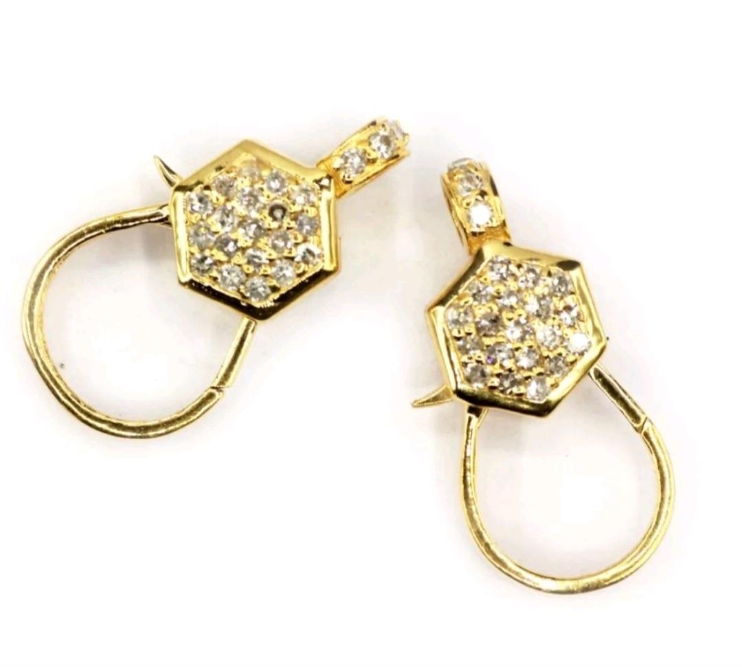 14K Solid Gold Genuine Diamond Lobster Lock For Necklace Making Jewelry ...