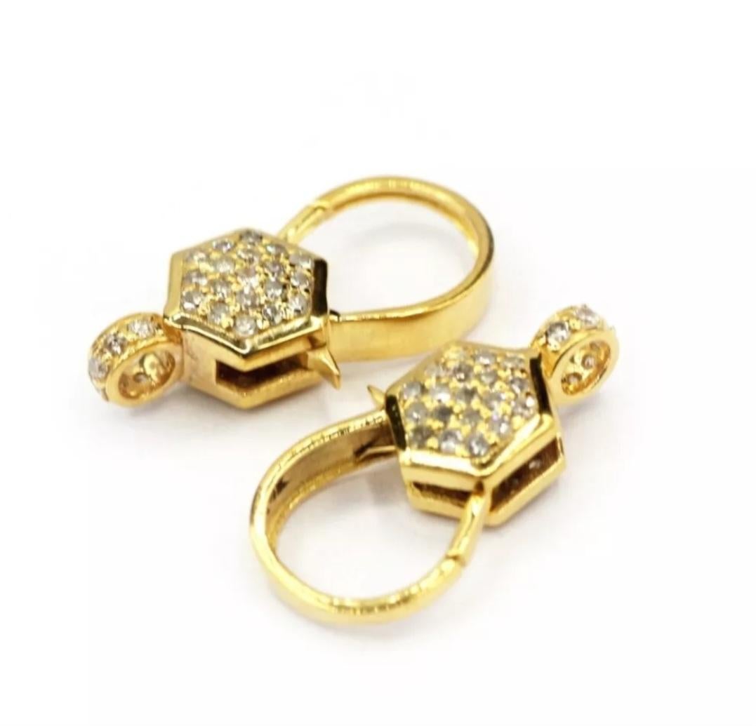 14K Solid Gold Genuine Diamond Lobster Lock For Necklace Making Jewelry ...