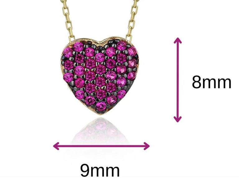 14k Solid Gold Heart Pendant Necklace, Heart Necklace for Women For ...