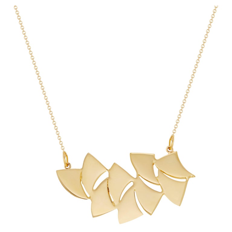 14K Solid Gold Shark Tooth Plate Choker by Chee Lee New York For Sale ...