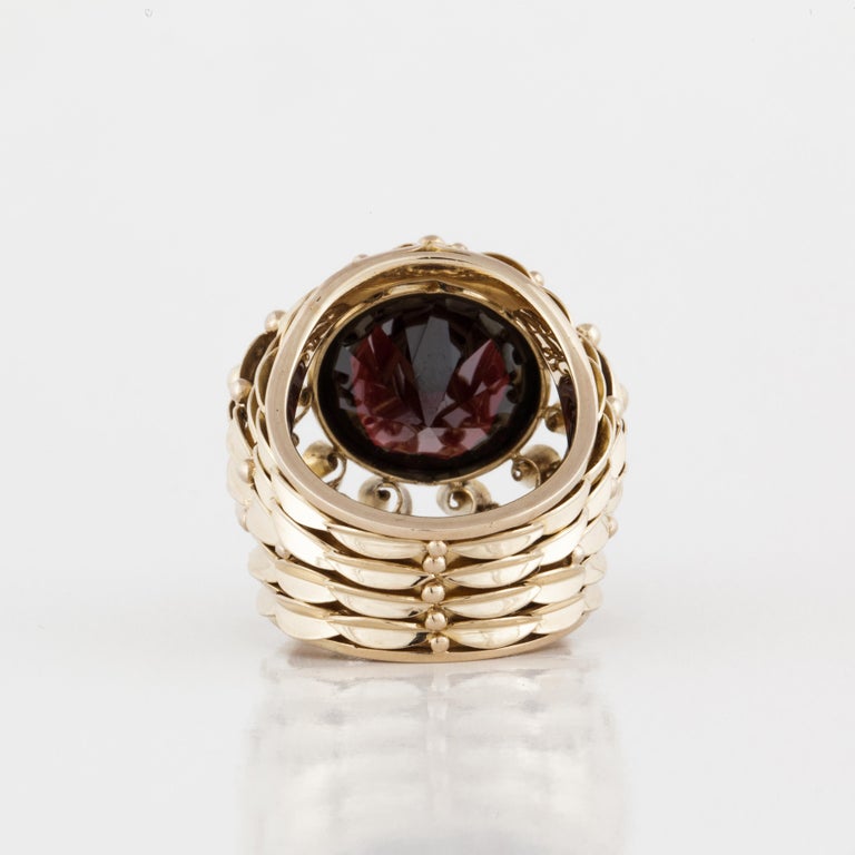 21 Carat Garnet Ring in 14K Gold For Sale at 1stDibs