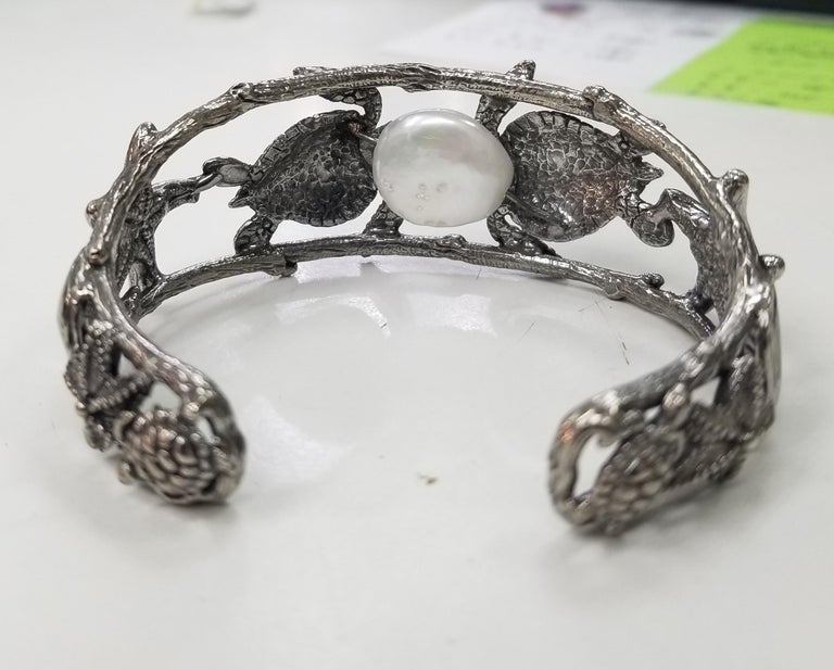Sterling Silver Gresha Signature Bark, Turtle and Shell with a Pearl ...