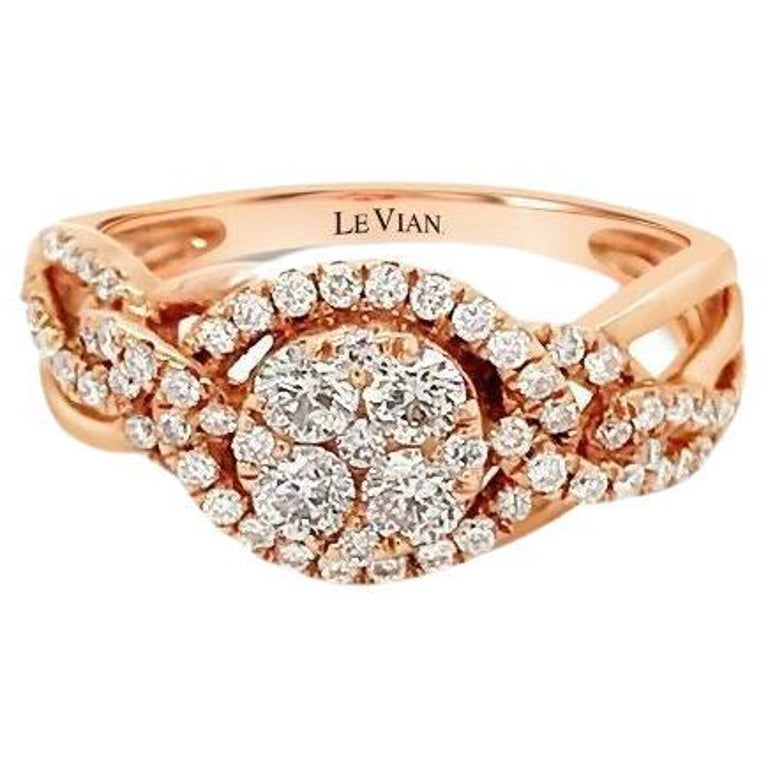 14K Strawberry Gold Diamond Ring For Sale at 1stDibs