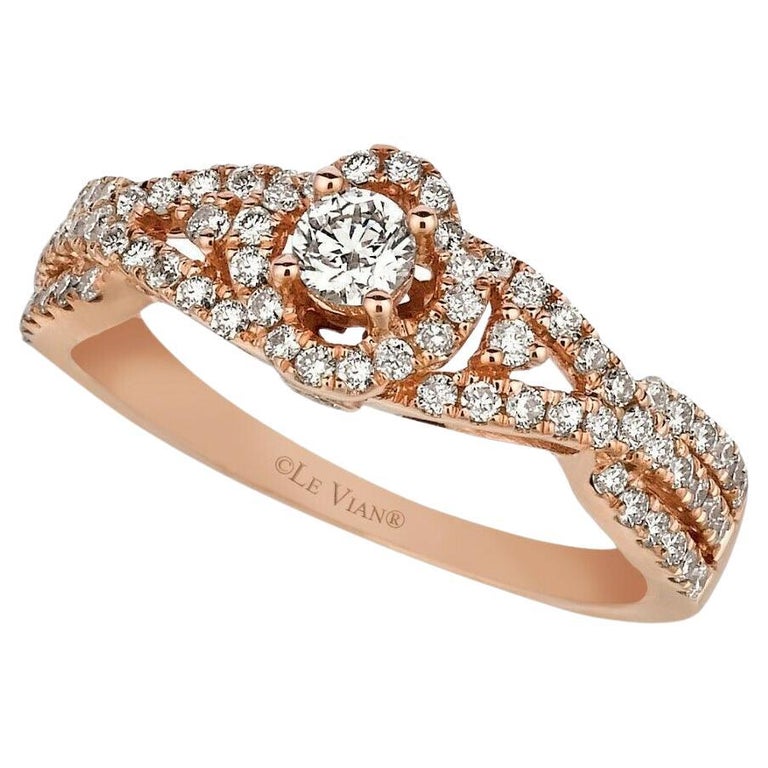 14K Strawberry Gold Diamond Ring For Sale at 1stDibs