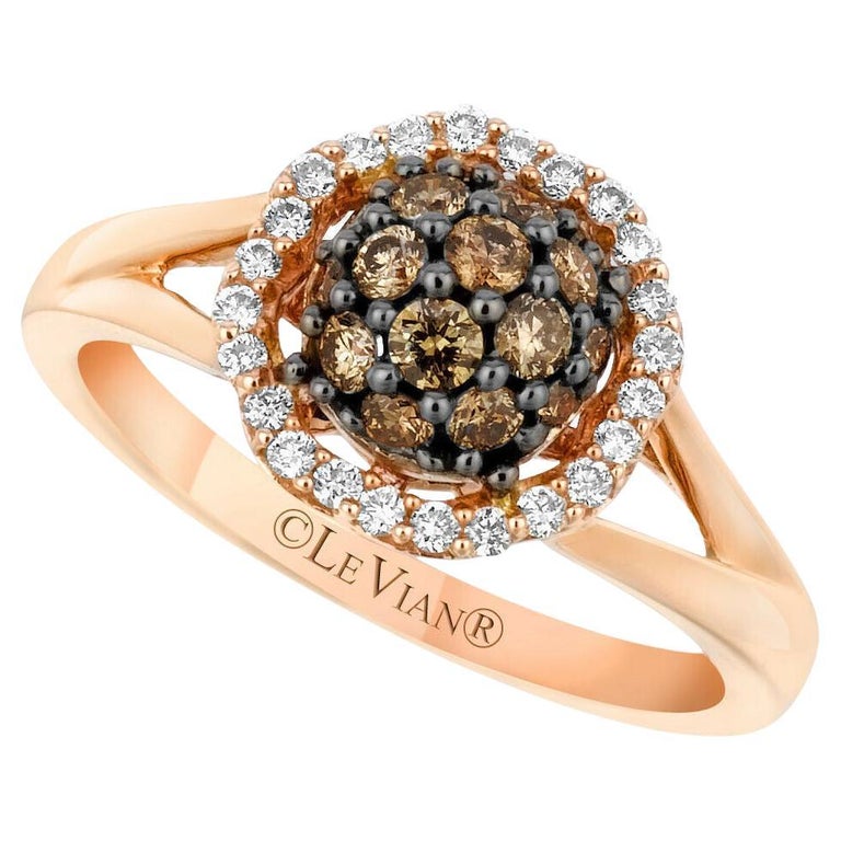 14K Strawberry Gold Diamond Ring For Sale at 1stDibs