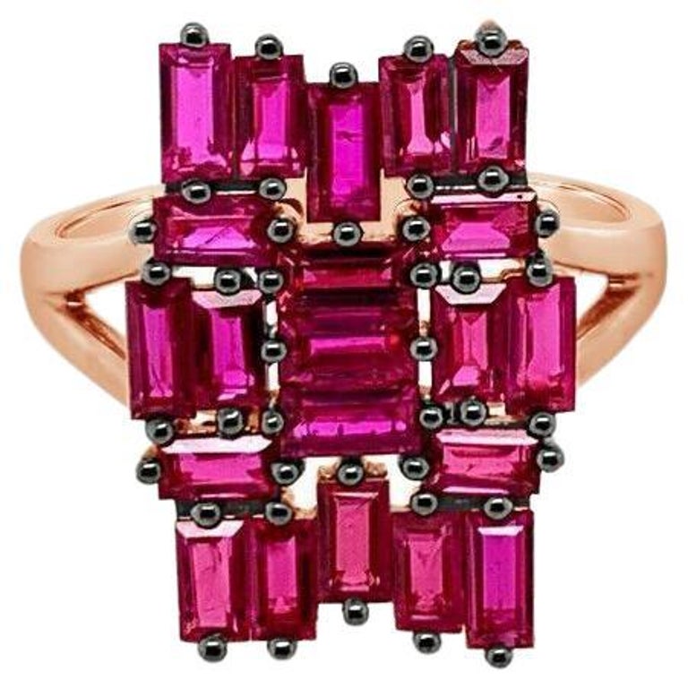 14K Strawberry Gold Ruby Ring For Sale at 1stDibs