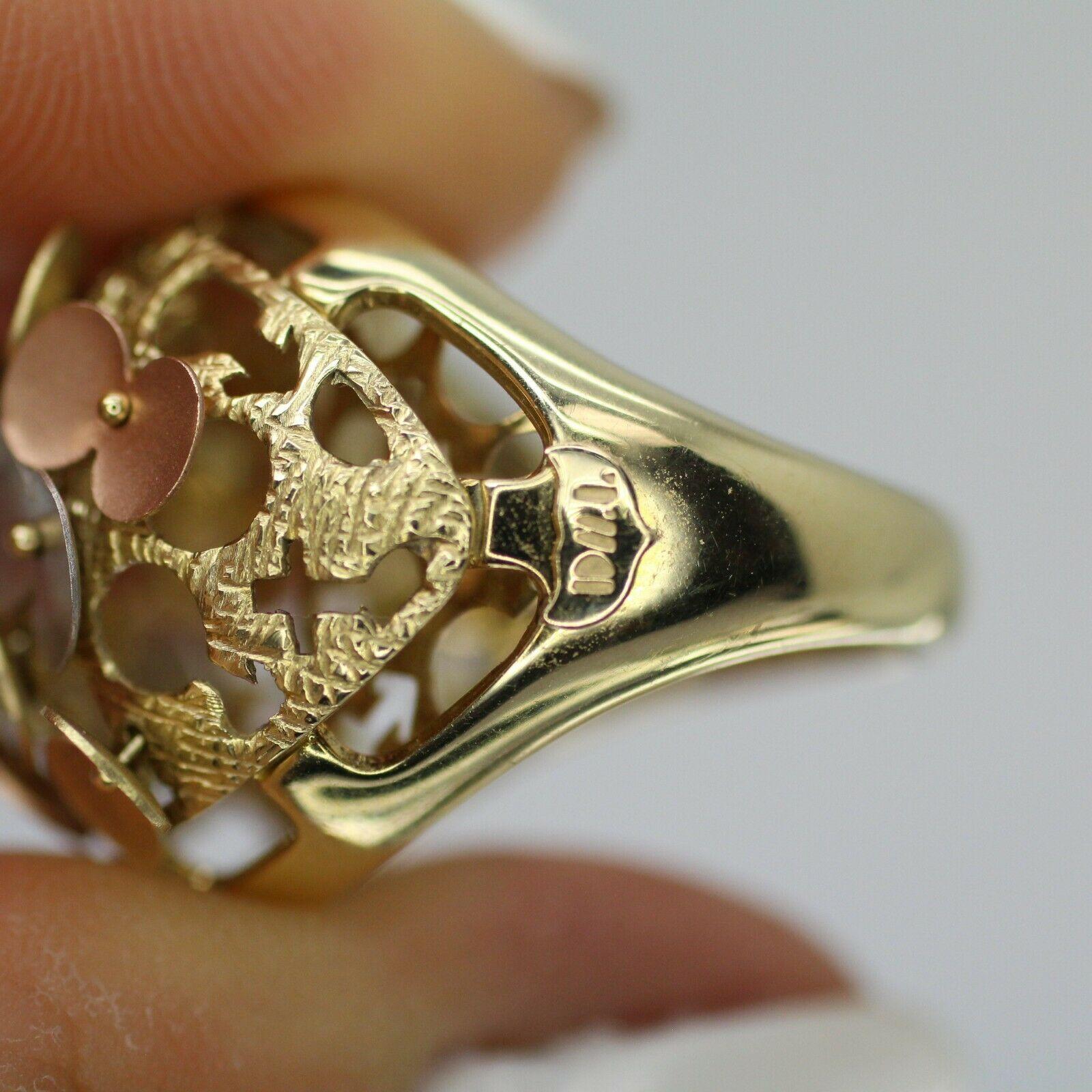 14 Karat Tri-Color Gold Flower Ring from Italy at 1stDibs | italian ...