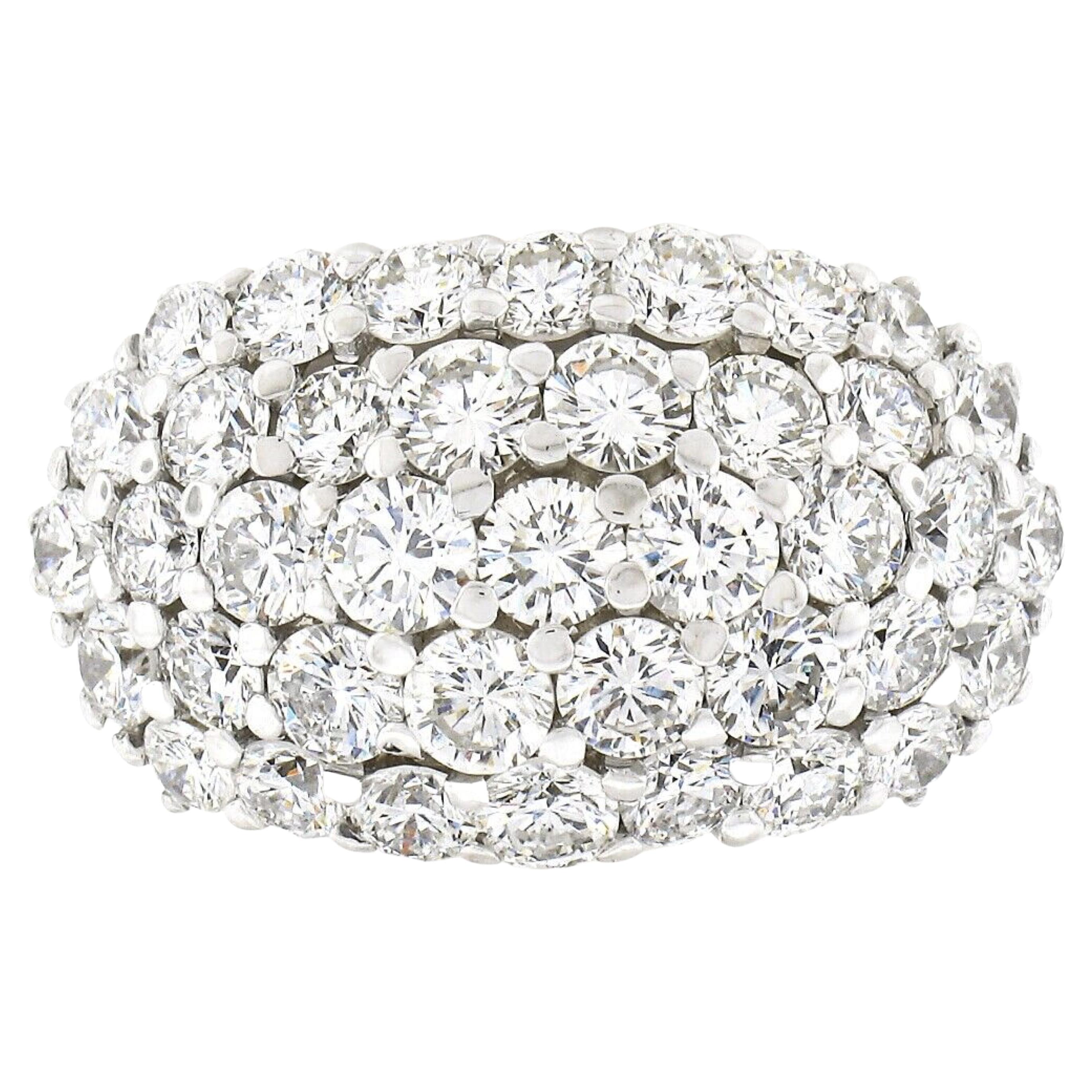 Round Brilliant Diamond Pave Wide Ring For Sale at 1stDibs