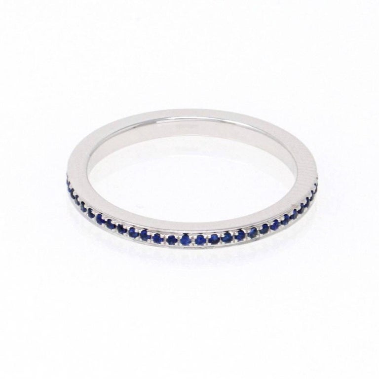 14K U-Pave Sapphire Eternity For Sale at 1stDibs