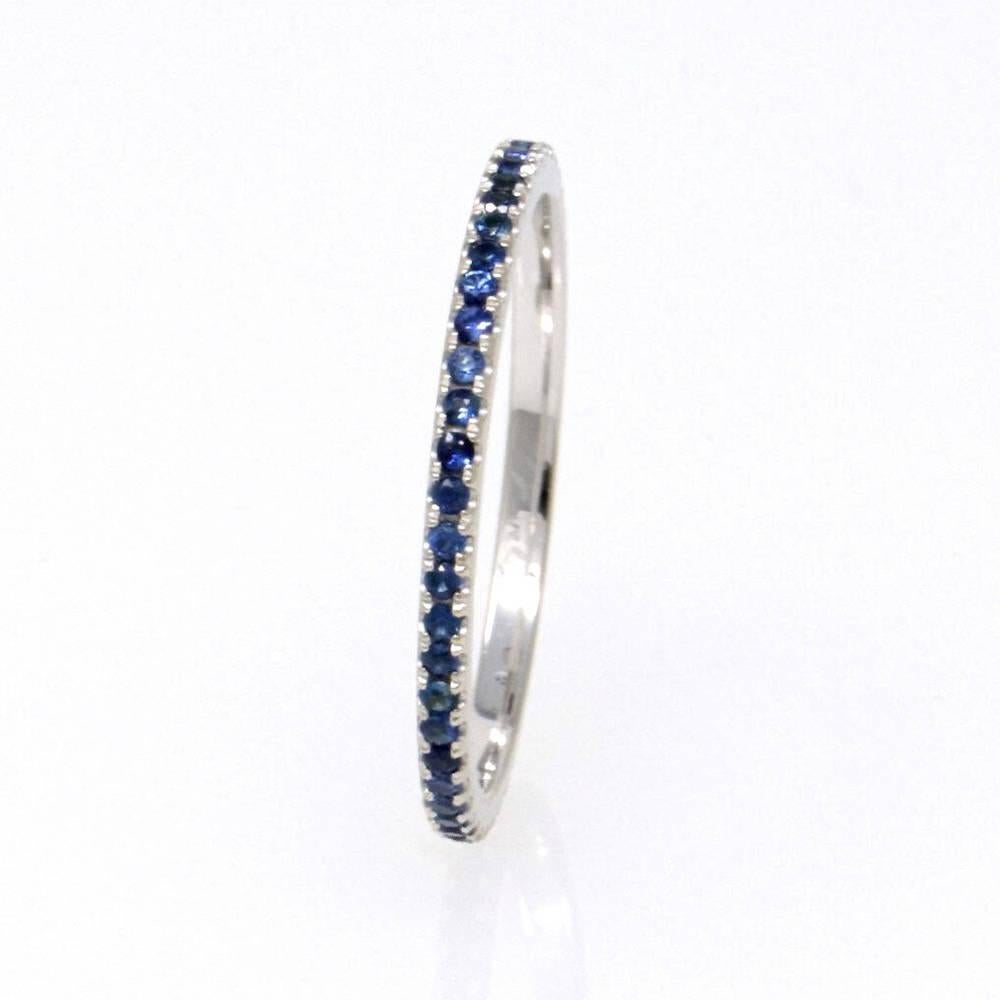 14K U-Pave Sapphire Eternity For Sale at 1stDibs