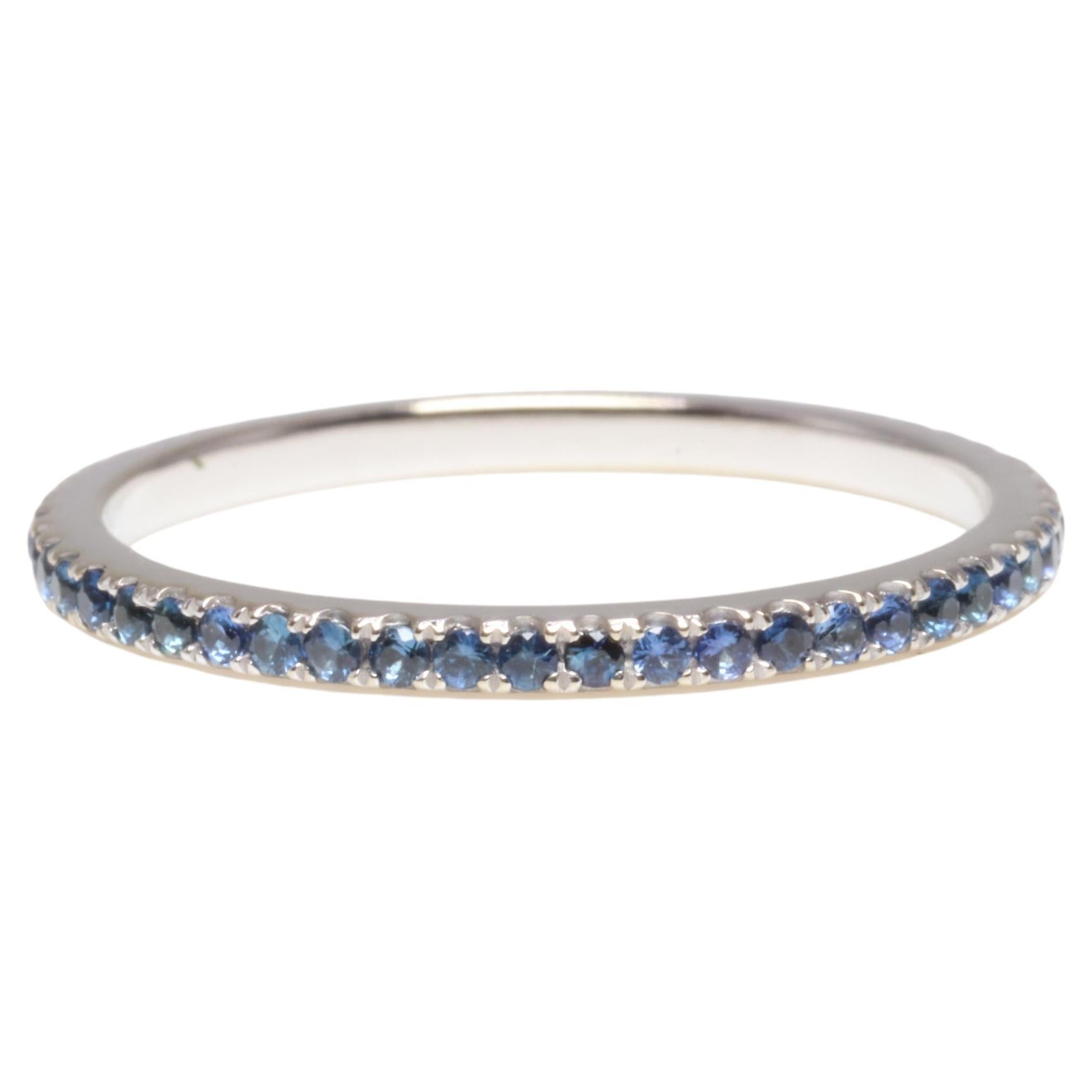 14K U-Pave Sapphire Eternity For Sale at 1stDibs