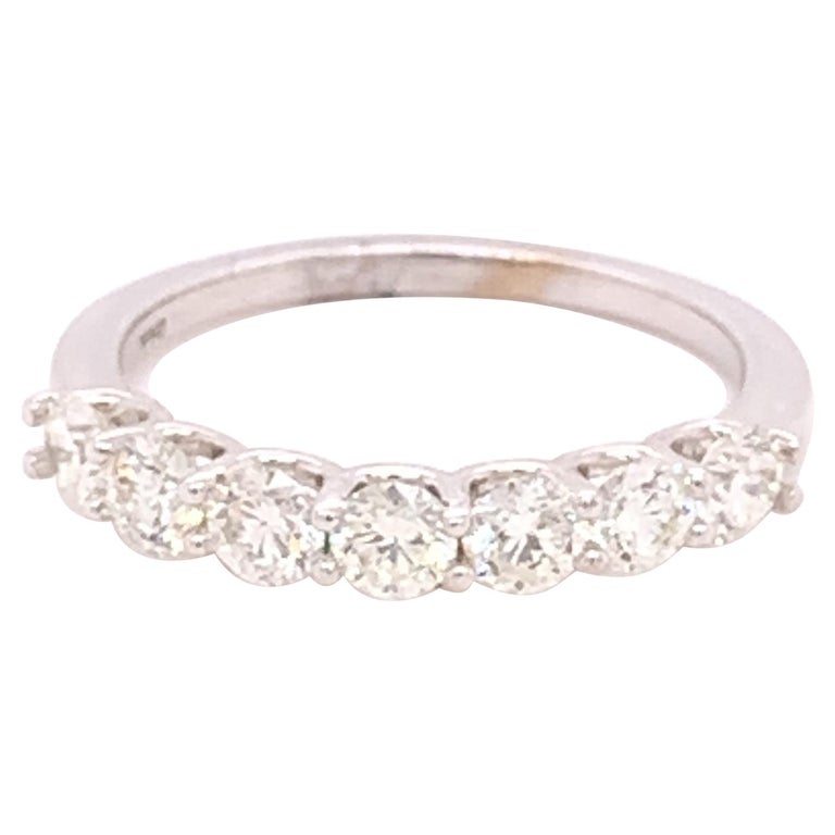 14K White Gold 1 Carat Diamond Band For Sale at 1stDibs