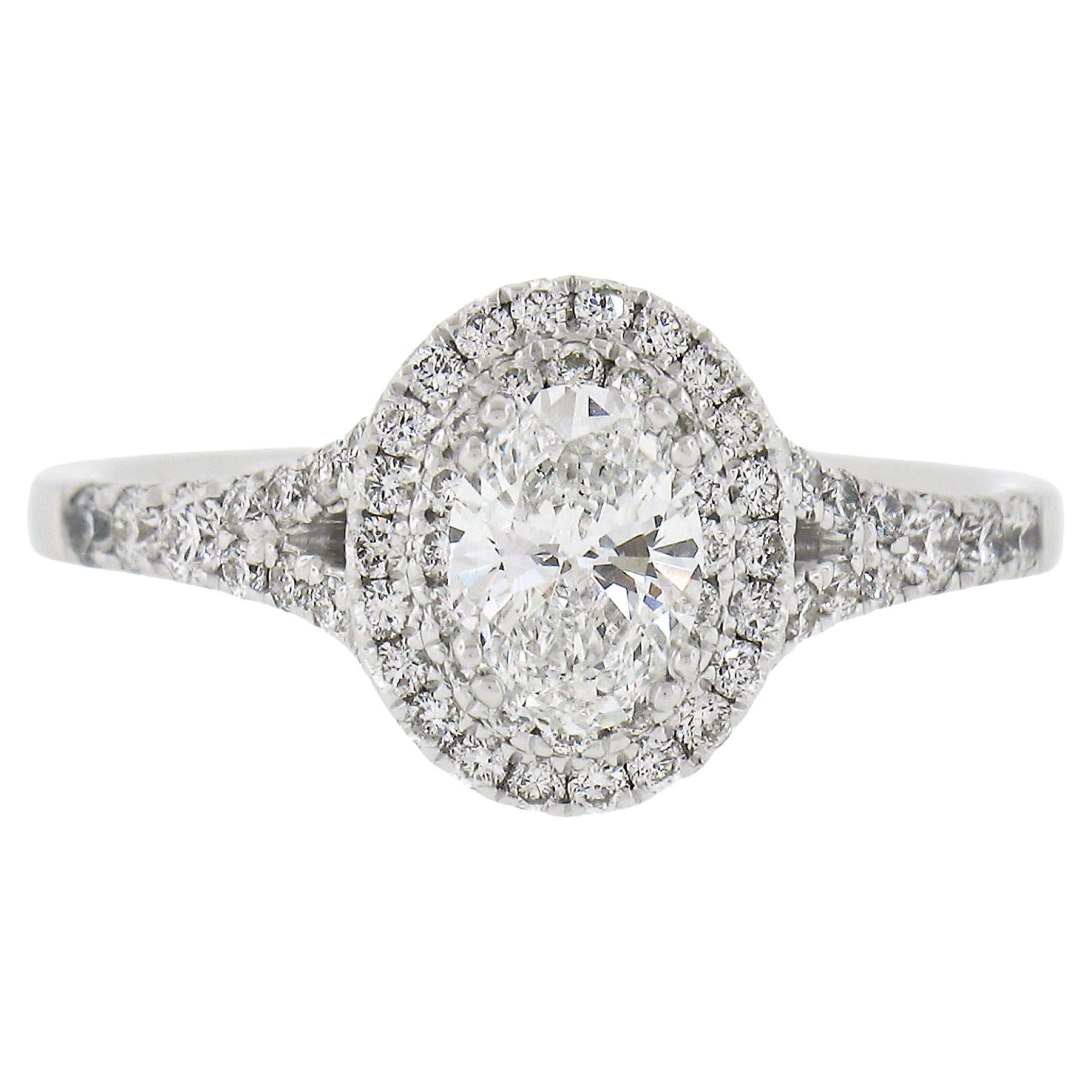 Anillo de compromiso de oro blanco de 14k con diamante solitario de ...