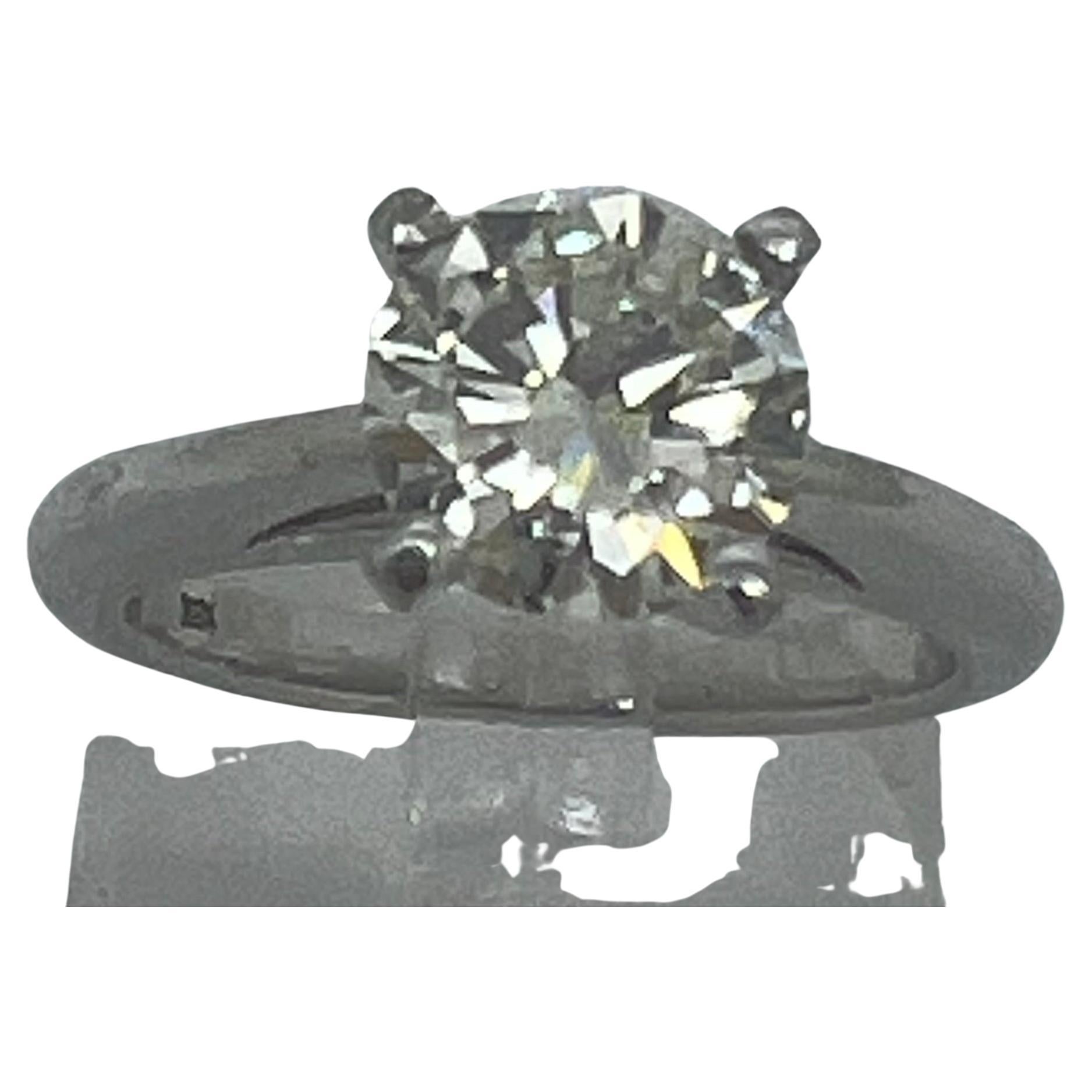 1.54ct Round Brilliant Cut Milky White Diamond 14K Rose Gold Engagement ...