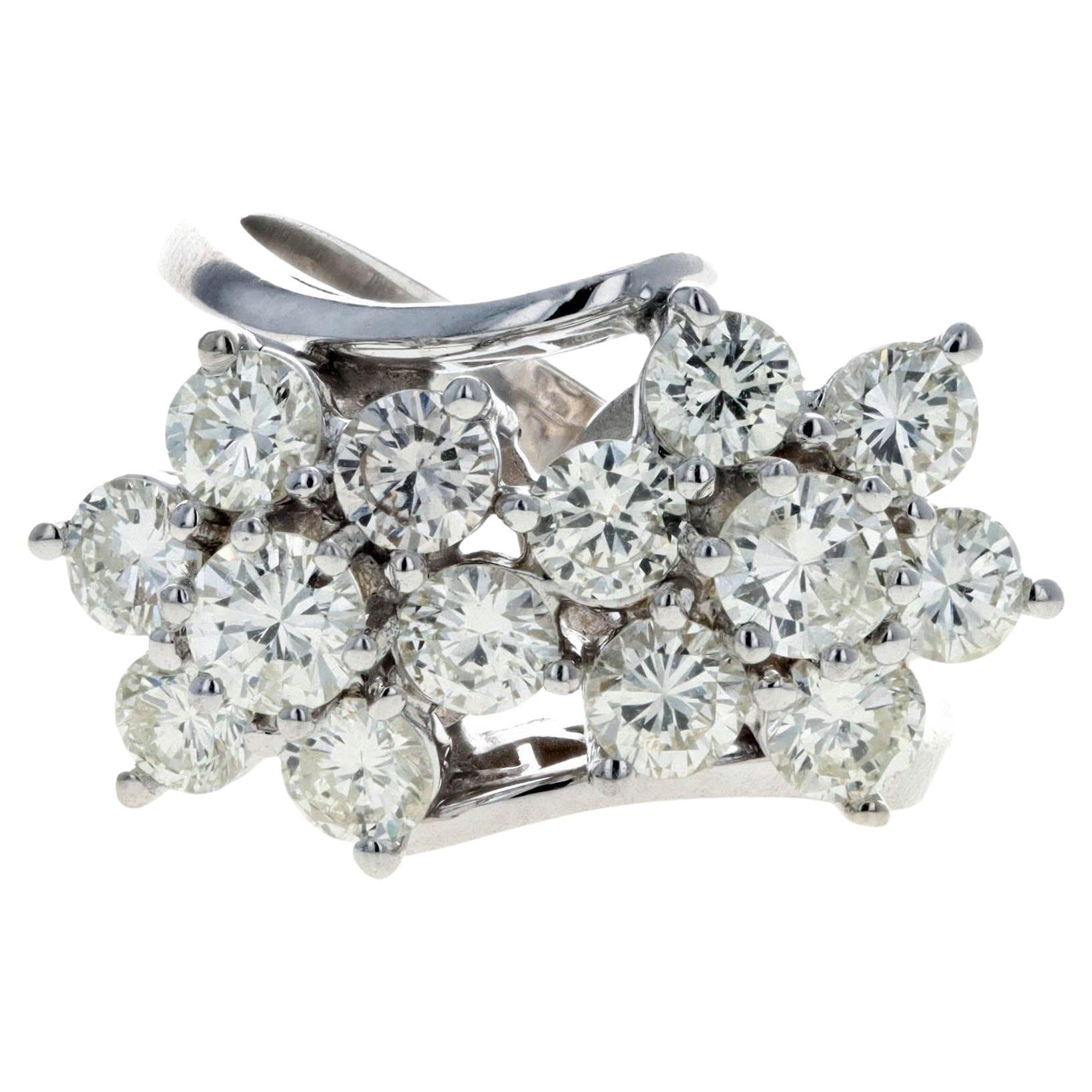 1.50 Carat Total Weight Diamond Ring in 14k White Gold For Sale at 1stDibs