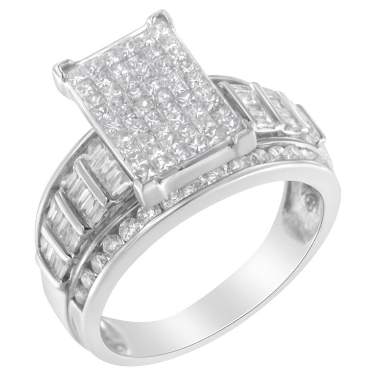 Customizable 14K White Gold 2.0 Carat Diamond Composite Ring For Sale ...