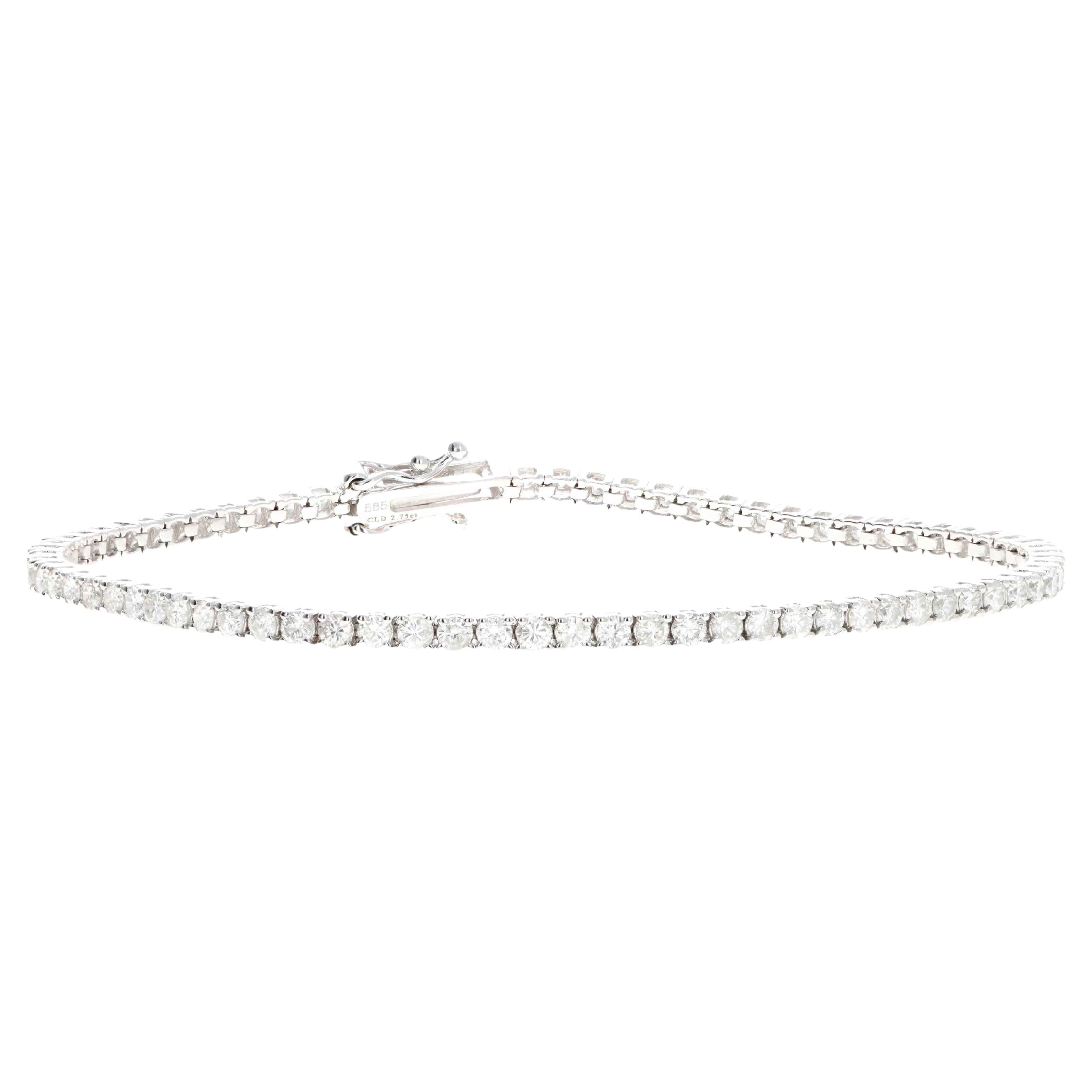 Classic Pave Diamond Tennis Bracelet 7 Carat Total Weight 14k Gold