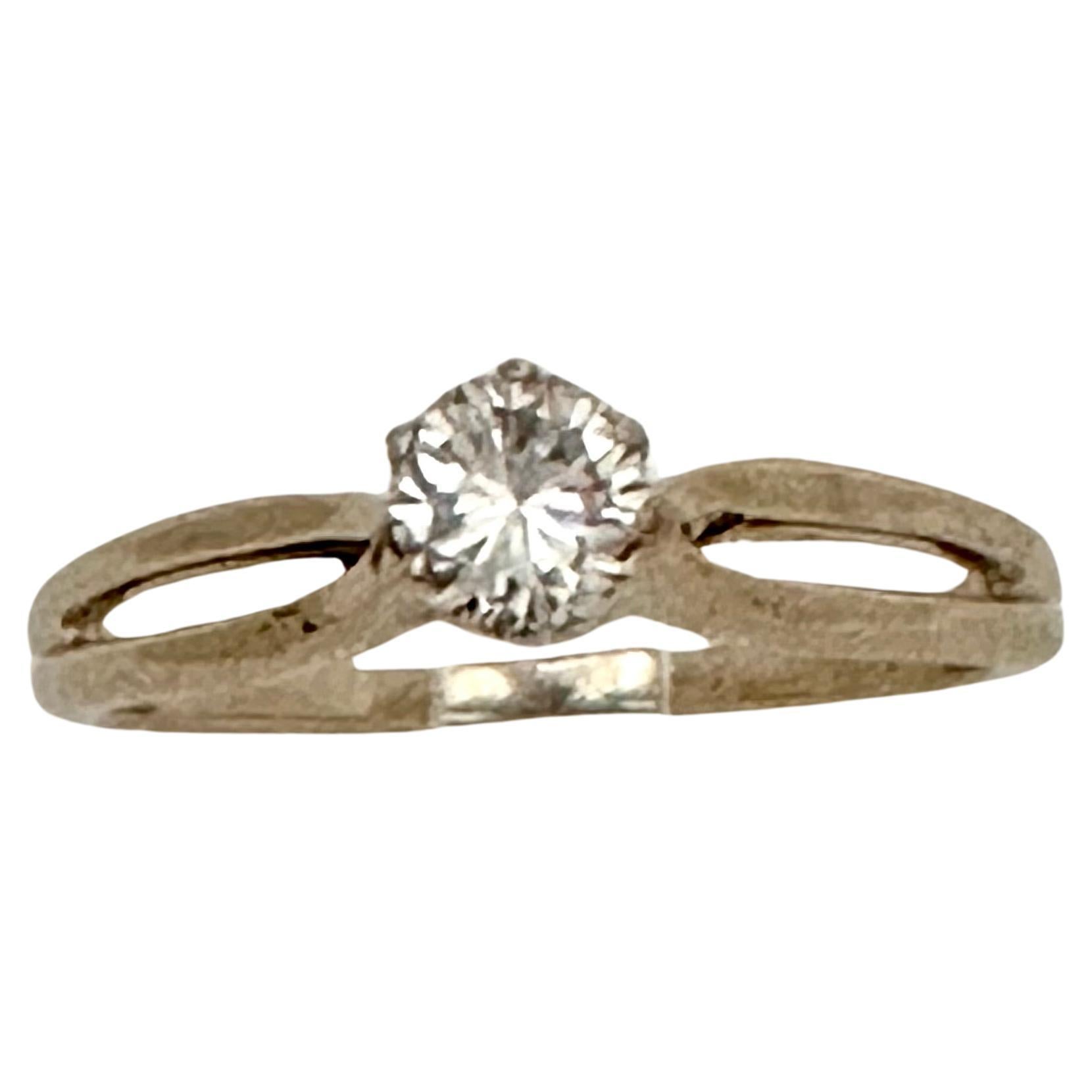 0 97ct Round Diamond Engagement Ring 14k White Gold Size 7 Gsl Copy For