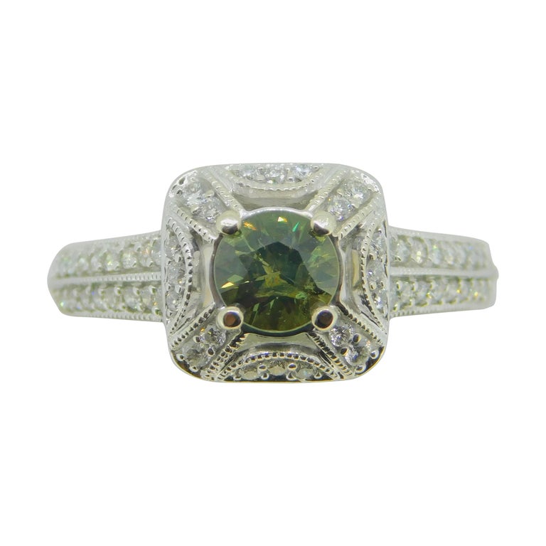 14k White Gold .65ct Genuine Natural Alexandrite Ring with Diamonds '# ...