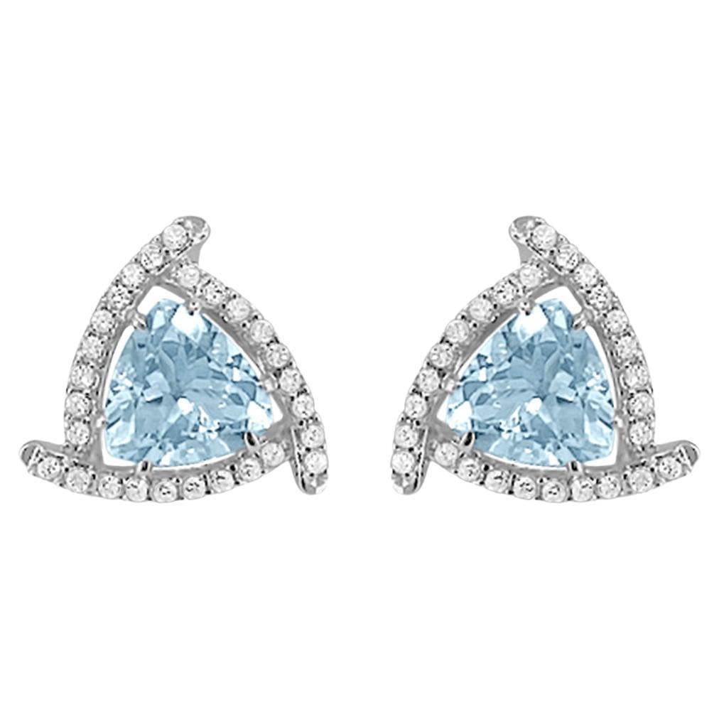 Trillion Cut Stud Earrings - 101 For Sale at 1stDibs