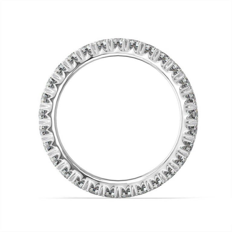 14k White Gold Audrey French Pave Eternity Ring '1 Ct. Tw' For Sale at ...
