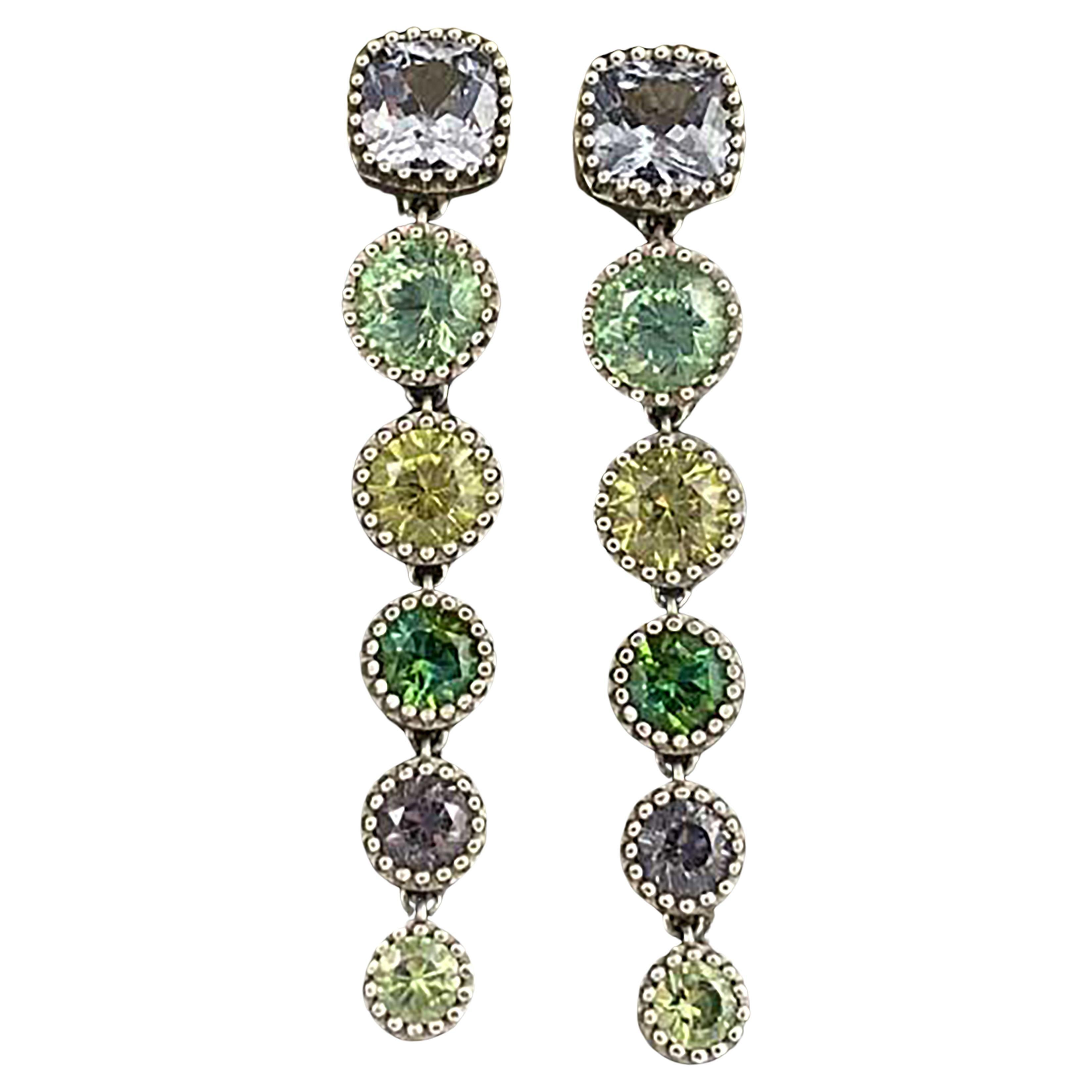 Steven Fox Garnet Spinel Diamond Platinum Earrings at 1stDibs