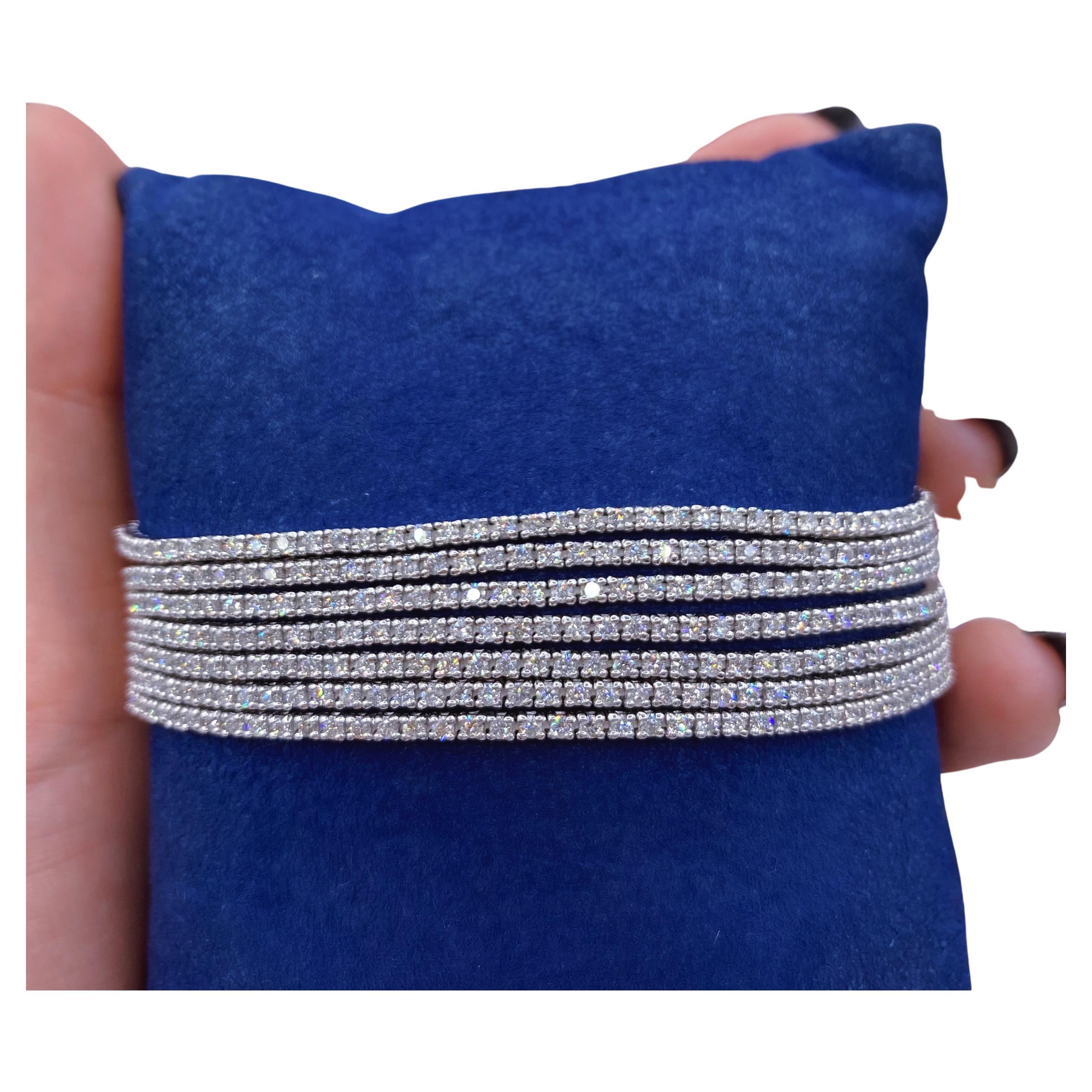 Line Bracelet In 14k White Gold With Tanzanites And Diamonds For Sale line-bracelet-in-14k-white-gold-with-tanzanites-and-diamonds-for-sale