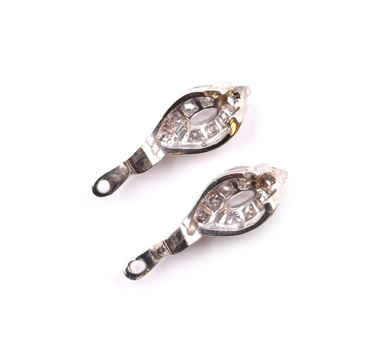 14 Karat White Gold Diamond Earring Enhancers For Sale at 1stDibs