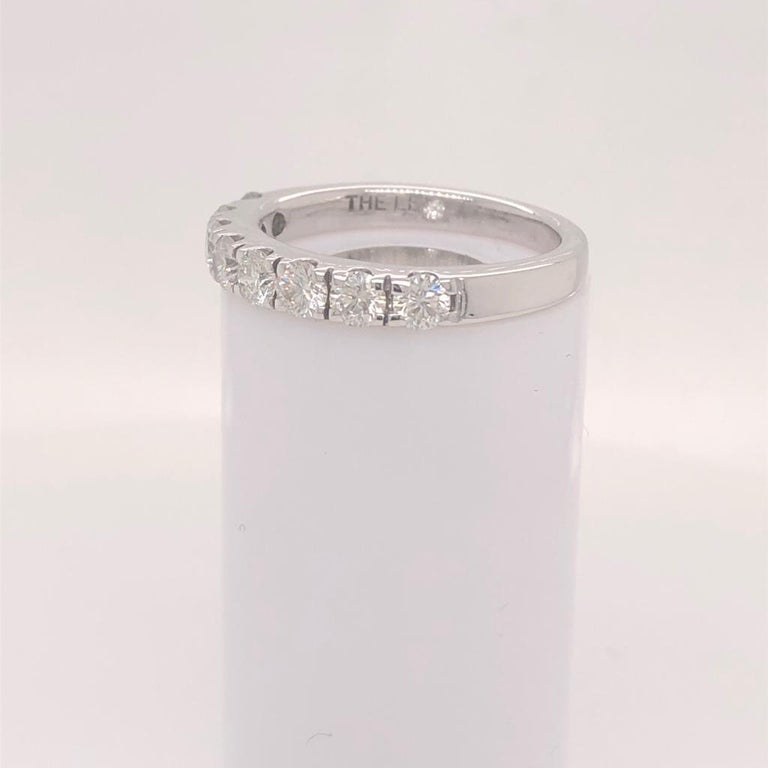 Half Way 14K White Gold Fishtail Setting 8 Natural Diamond Wedding Band ...