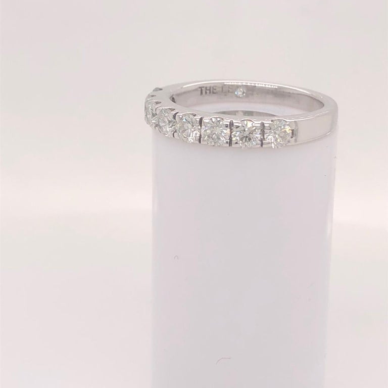 Half Way 14K White Gold Fishtail Setting 8 Natural Diamond Wedding Band ...