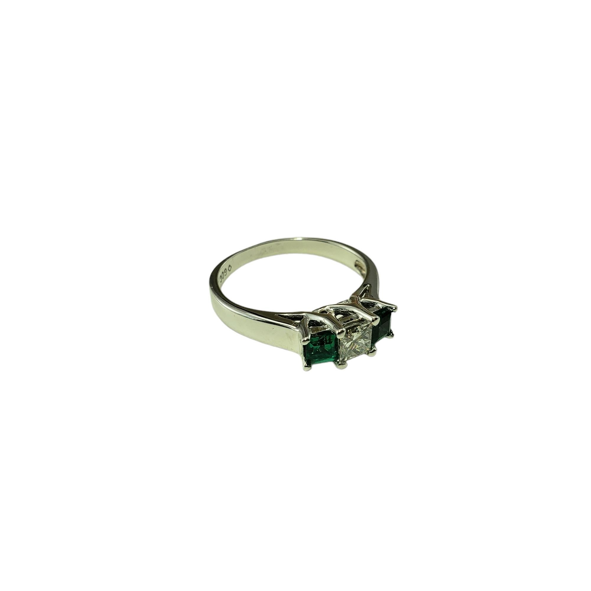14K White Gold Diamond Lab Created Emerald Ring Size 7 #15910 For Sale ...