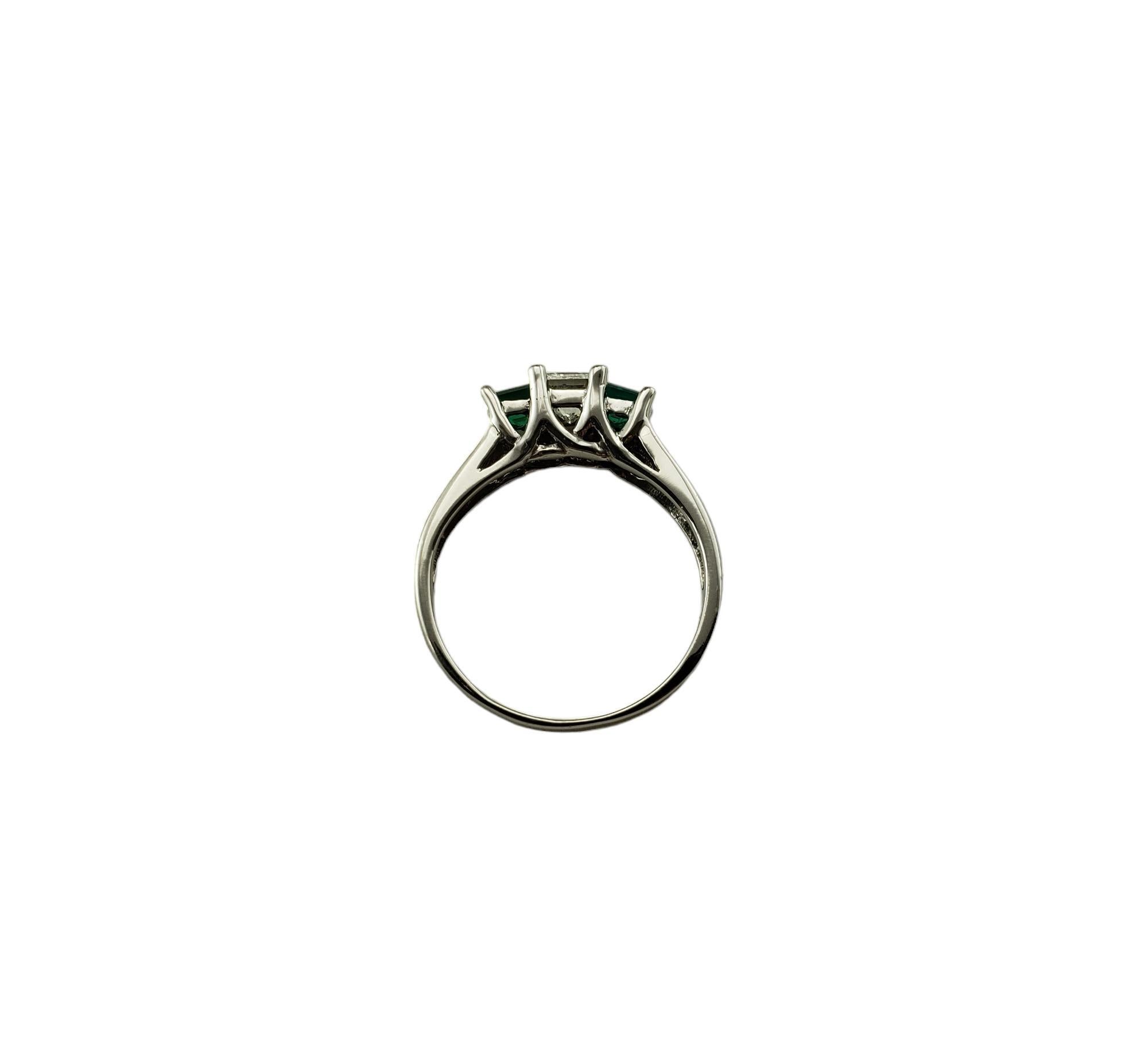 14K White Gold Diamond Lab Created Emerald Ring Size 7 #15910 For Sale ...