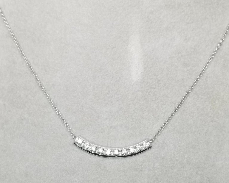 14k White Gold Diamond Necklace "Smile" For Sale at 1stDibs