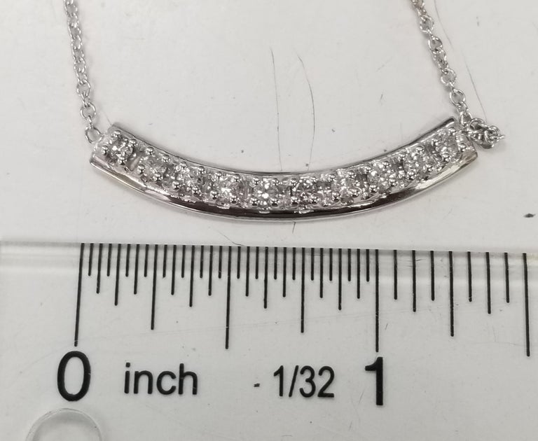 14k White Gold Diamond Necklace "Smile" For Sale at 1stDibs
