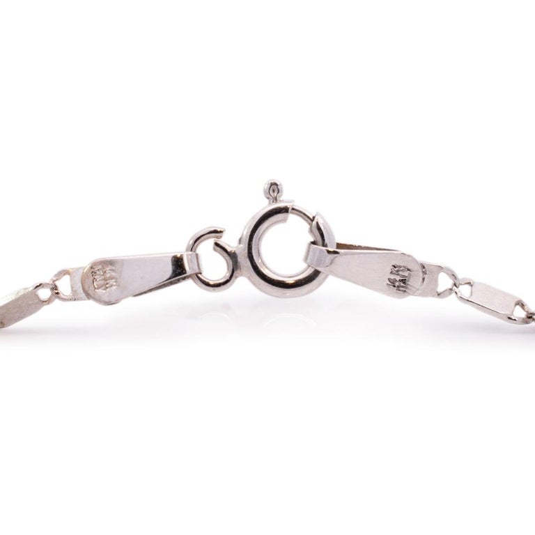 14k White Gold Flat Bar Chain For Sale at 1stDibs